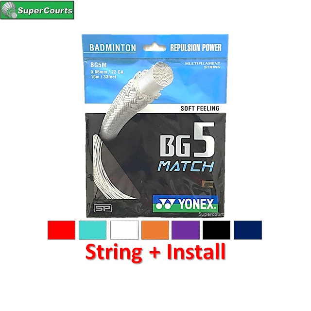 【100% ORIGINAL YONEX BG5】 (Include Stringing) Badminton String - (1pcs ...