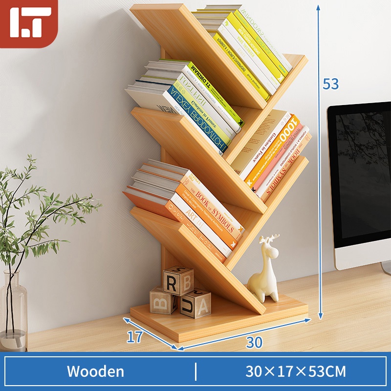 Rak buku Tree Shape Book Rack TableTop Rack 3 Tier/5 Tier Book Rack ...