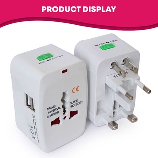 𝗔𝗟𝗟 𝗜𝗡 𝗢𝗡𝗘 》International Universal Travel Adapter 2 USB Port Socket ...
