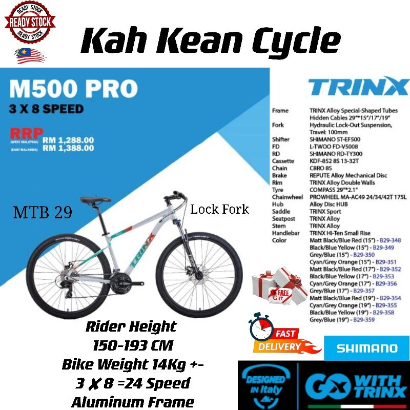 TRINX BIKE - M500 PR0 2021/22 - ITALY - MTB 29 - MOUNTAIN BIKE 29 ...