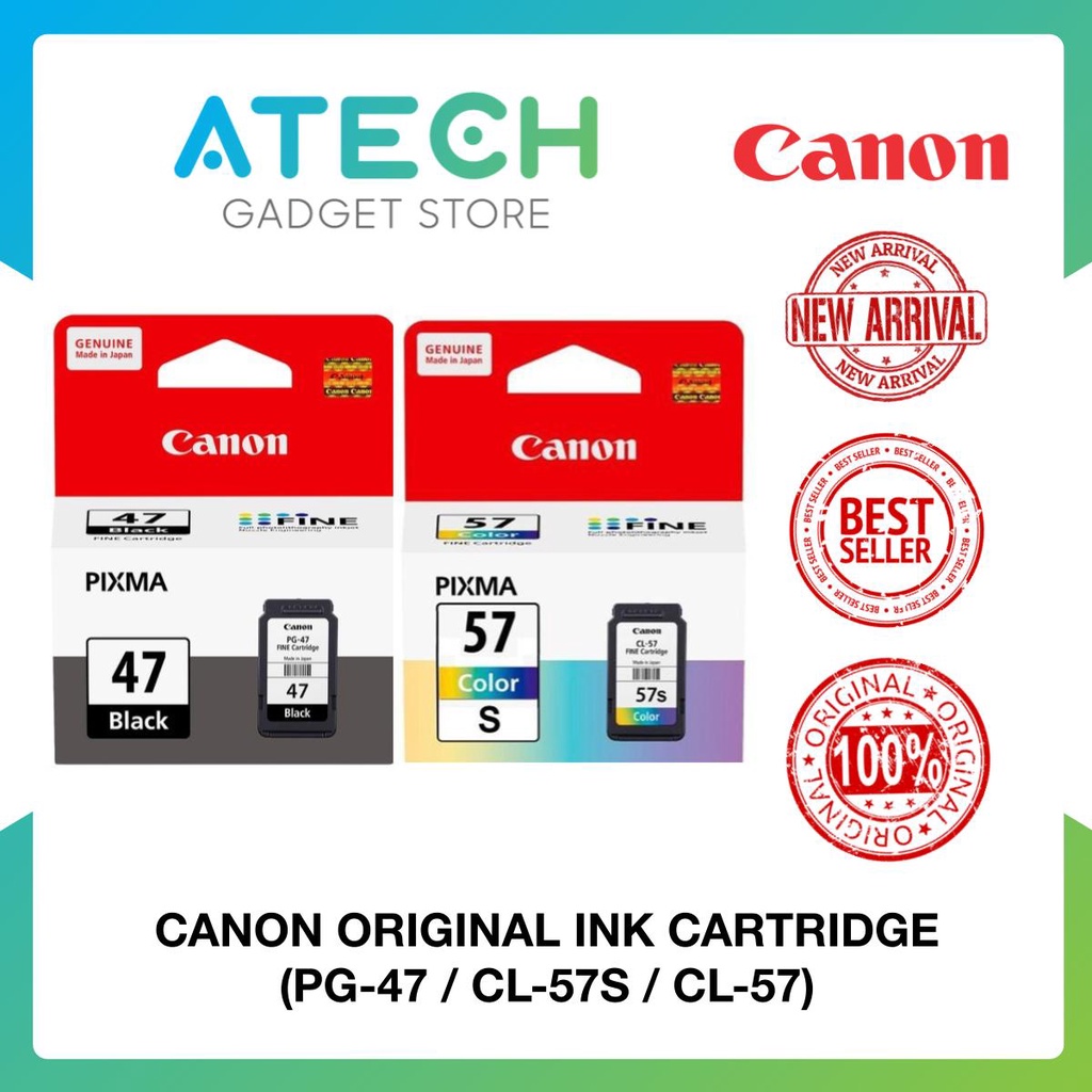 Canon Ink Cartridge PG-47 Black / CL-57S / CL57 Color Ink Cartridge For ...