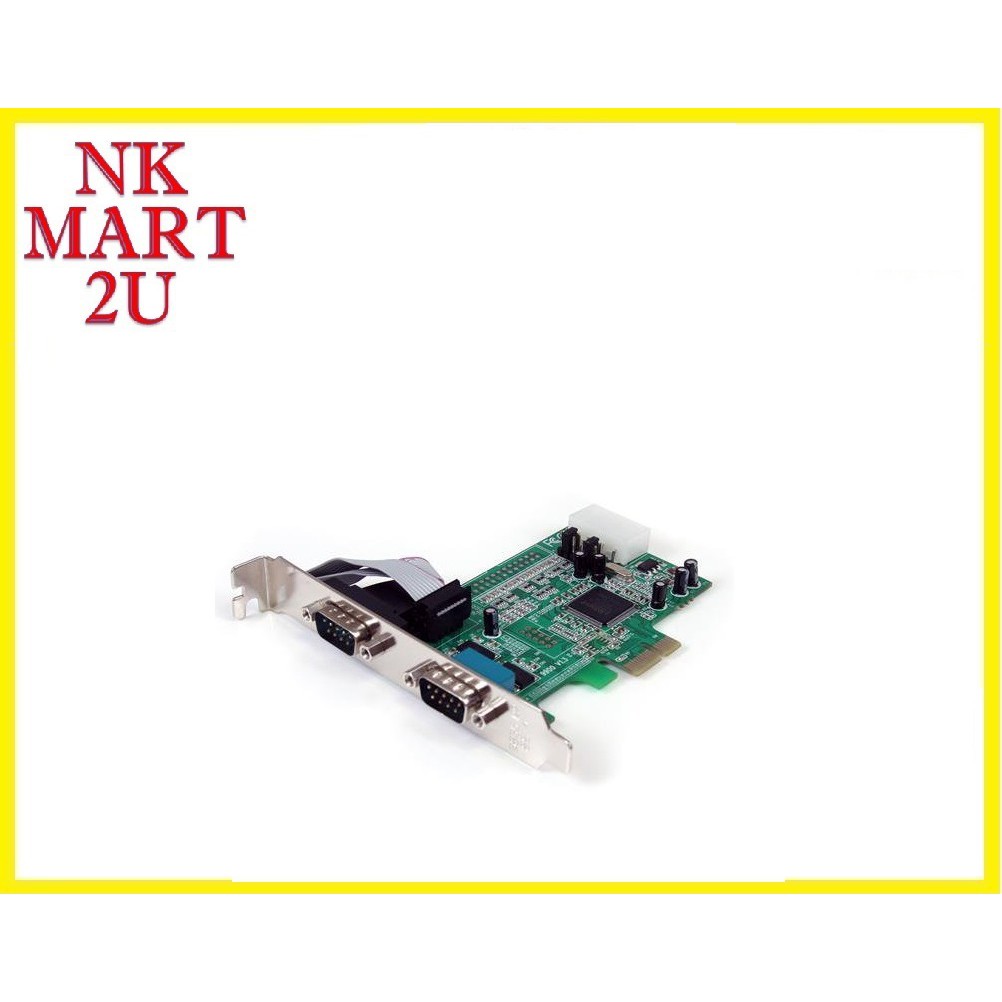 PCIe Serial Expansion Card PCI Express to 2 Port DB9 COM RS232 ...