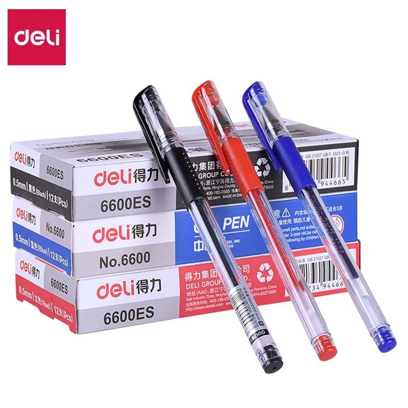Deli ballpoint pens box of 12 (available) | Shopee Malaysia