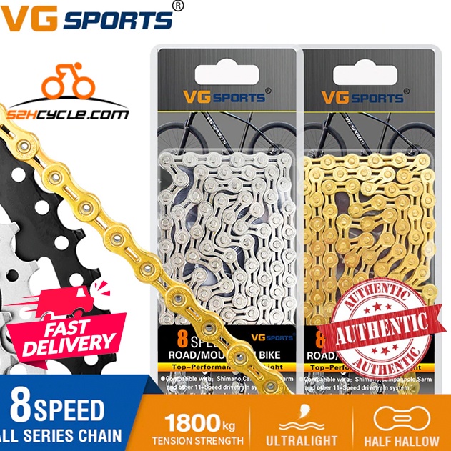 Original Vg Sports 8 Speed Half Hollow 116 Bicycle Chain Rantai Basikal ...