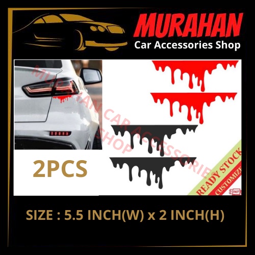 REAY STOCK 2 PCS RED BLOOD CAR STICKER MYVI AXIA ALZA BEZZA SAGA EXORA ...