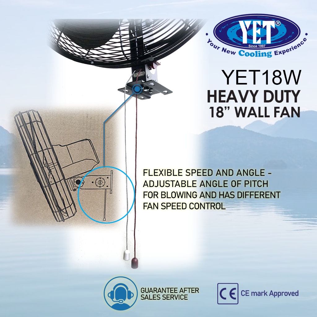 YET Ultra 18W 20W Heavy Duty Industrial Wall Fan Motor Overheat ...