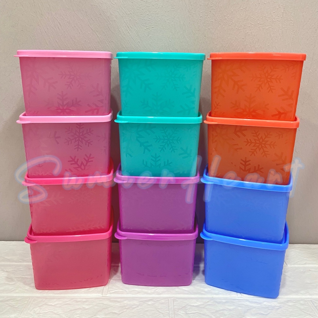 Tupperware Snowflake Medium Square Round 800ml (Loose Item/Full Set of ...