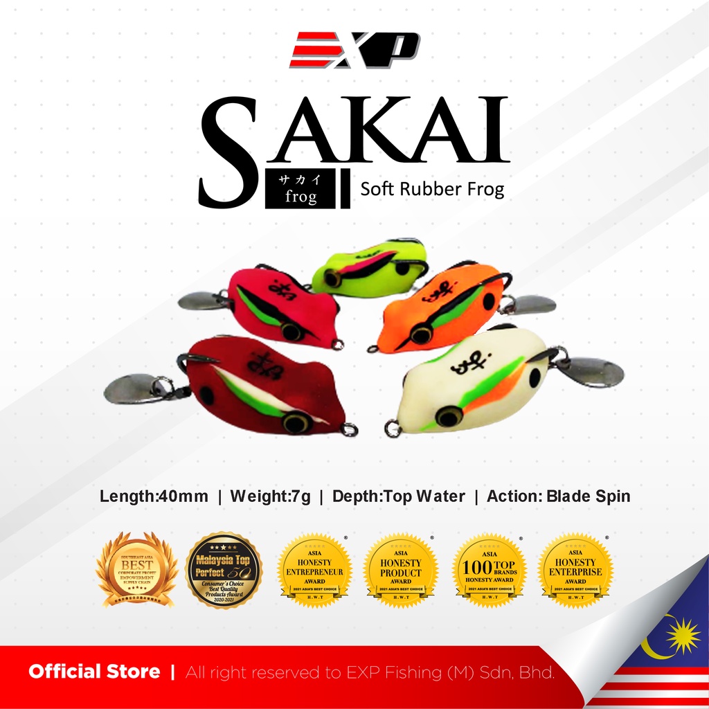 EXP SAKAI FROG Soft Rubber EXP Soft Frog Murah Haruan Killer Katak ...