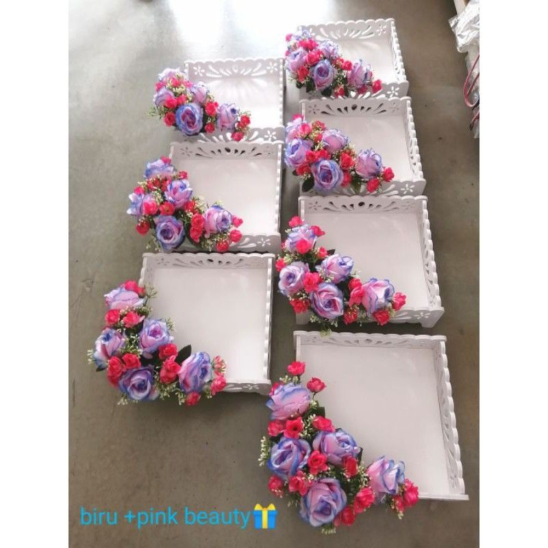 Dulang hantaran siap gubah bunga sekali (Ready stock)(108) | Shopee ...