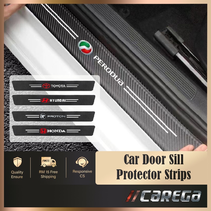 Luminous Carbon Fiber Car Door Protector Sticker Door Step Sticker ...