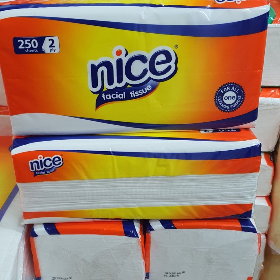 NICE TISSUE FACIAL TISSUE 250 Sheets 2 PLY FACIAL TISSUE | Shopee Malaysia