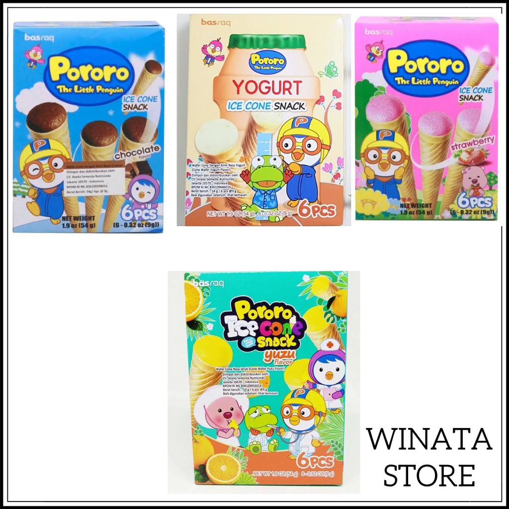 Pororo Ice Cream Cone Snack Chocolate / Stawberry Flavor | Shopee Malaysia