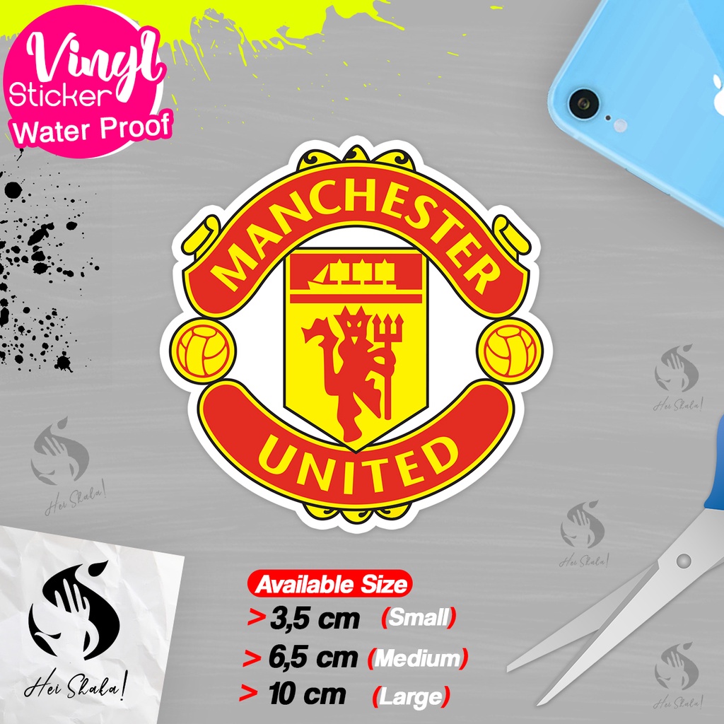 Manchester United MU Emblem Logo Sticker, Football Club Sticker ...