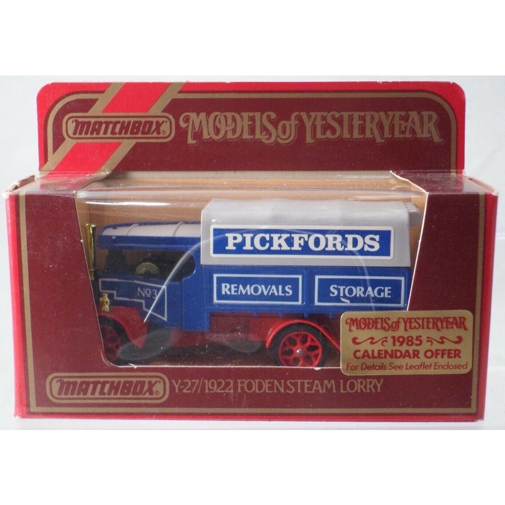 MATCHBOX - MODELS OF YESTERYEAR - Y27 1922 FODEN STEAM LORRY PICKFORDS ...
