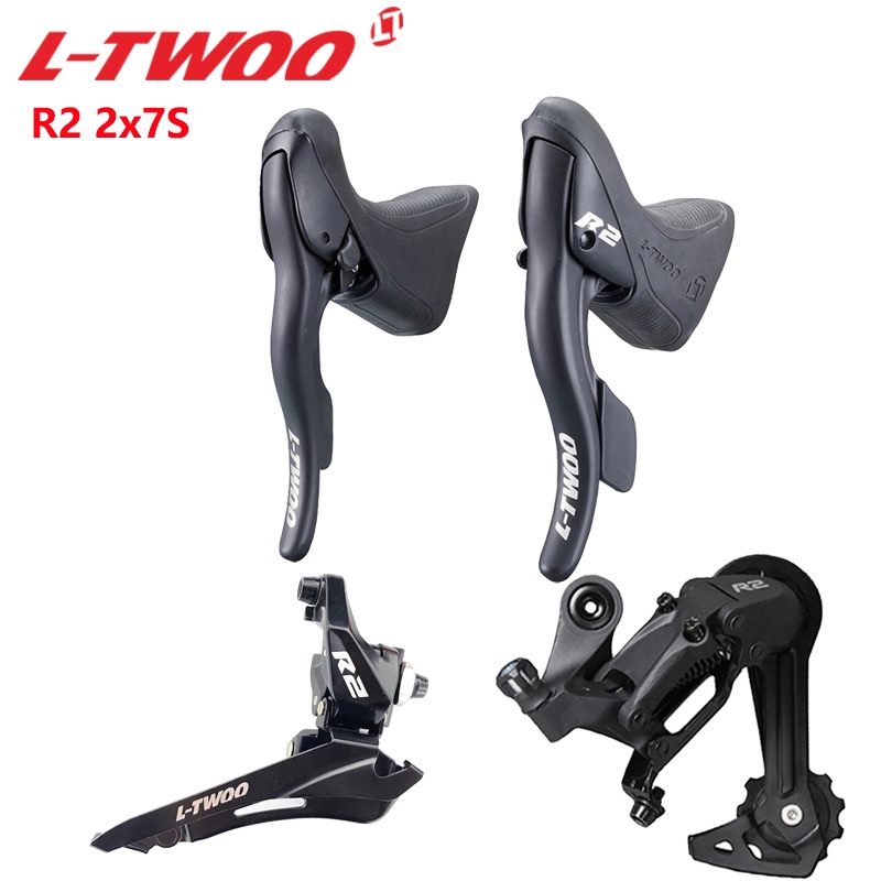 LTWOO R2 2x7 14 Speed Road Bike Groupset Shifter Lever + Rear Derailleurs + Brazed-on Front ...