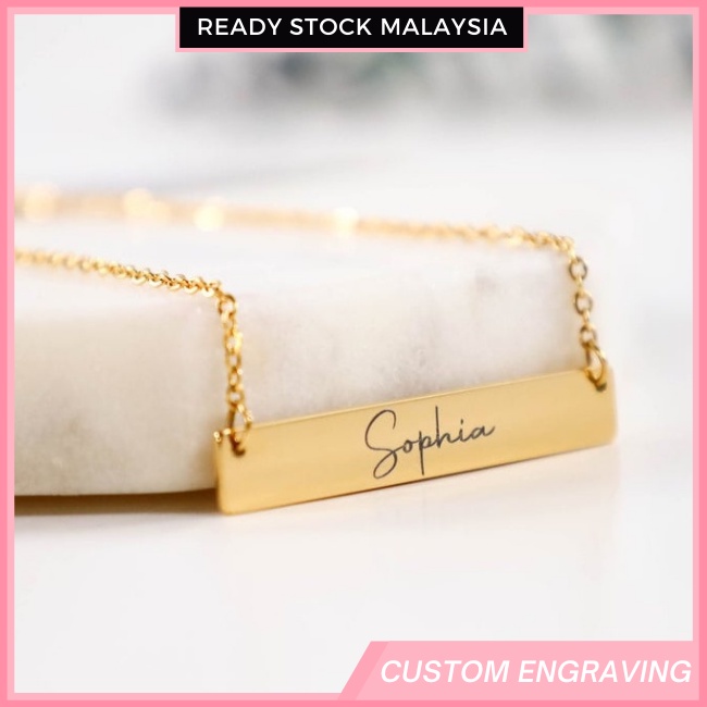 Personalized Engrave Rantai Nama Stainless Steel Custom Name Necklace ...