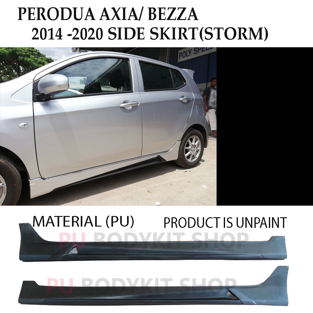 PERODUA AXIA/BEZZA SIDE SKIRT (DRIVE 68) (PU) | Shopee Malaysia