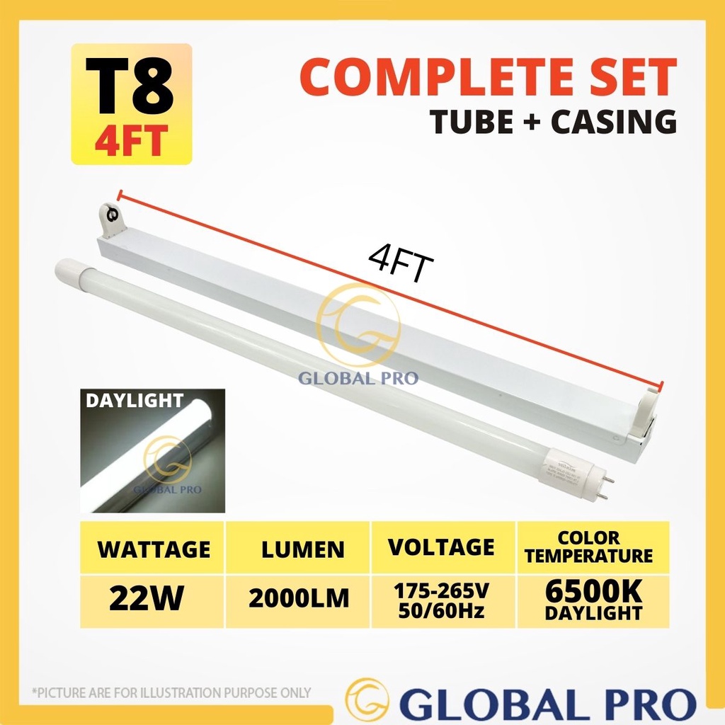 [FULL SET] 2FT 4FT T8 Led Tube Light Lampu Kalimantang LED Set Lampu Panjang LED Ceiling Light ...