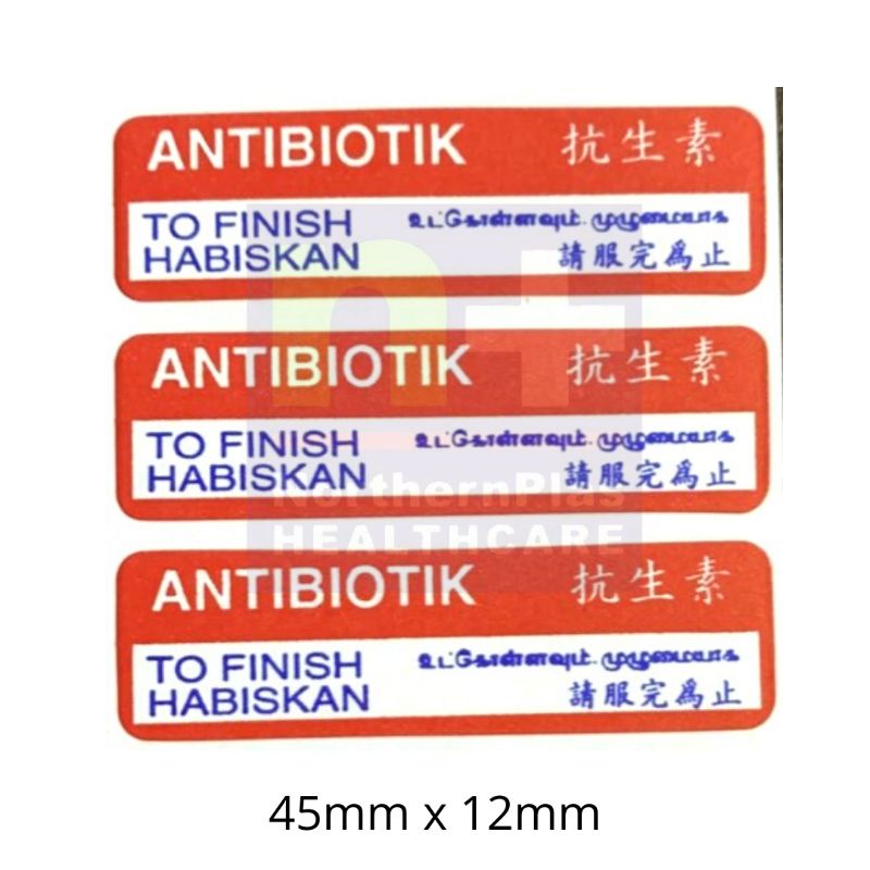 Antibiotik/antibiotic Medicine Pre Printed Sticker Label 100/500pieces ...