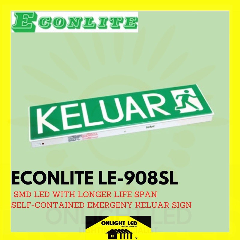 Econlite LE-908SL LED Wall Keluar Sign | Shopee Malaysia