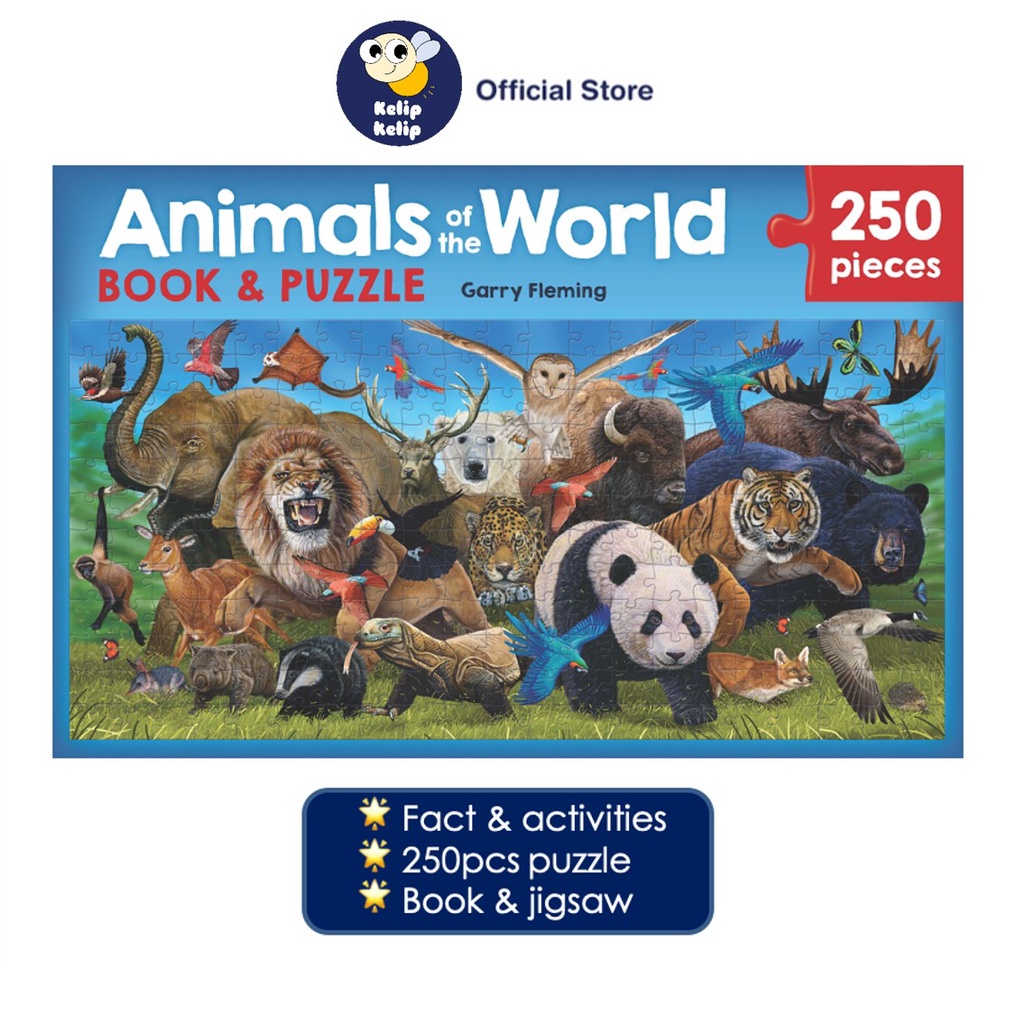 World Of Animals Book & Puzzle 250 Pcs For Kids With Beautiful ...