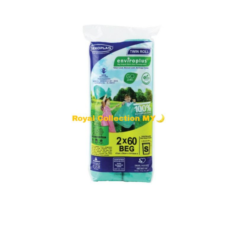 Enviroplus Garbage Bag Twin Roll S Saiz (2 X60 pcs) | Shopee Malaysia