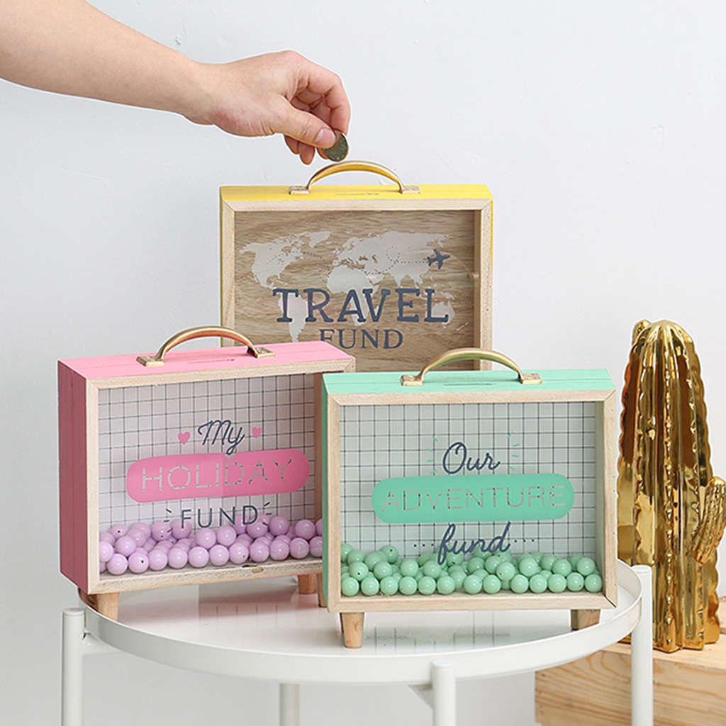 Shadow Box Frame, Wooden Money Box, Wedding Wood Bank, My Holiday Fund ...