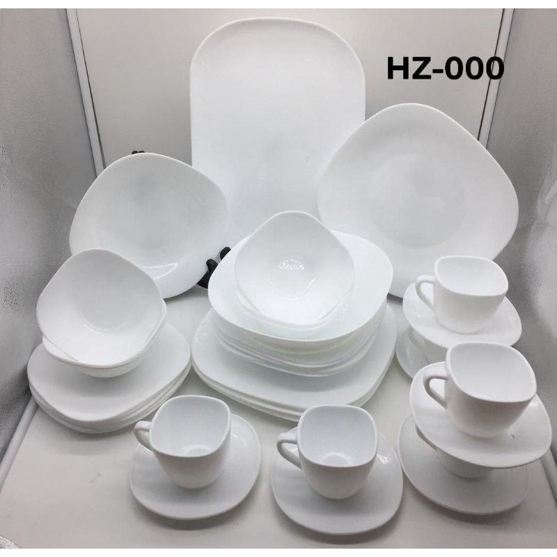 38pcs opal kaca arc opal putih white set pinggan | Shopee Malaysia