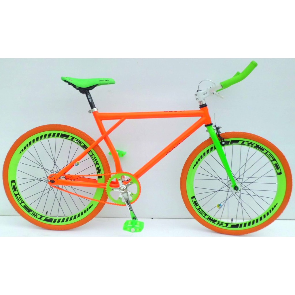 Basikal Fixie 26" OSCAR bicycle (Fluorescent Orange) Road Bike / Racing ...