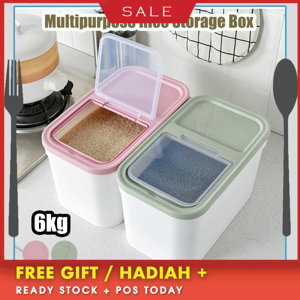 Box Bucket 6KG Rice Rice Storage Household Moisture Proof Insect-proof ...
