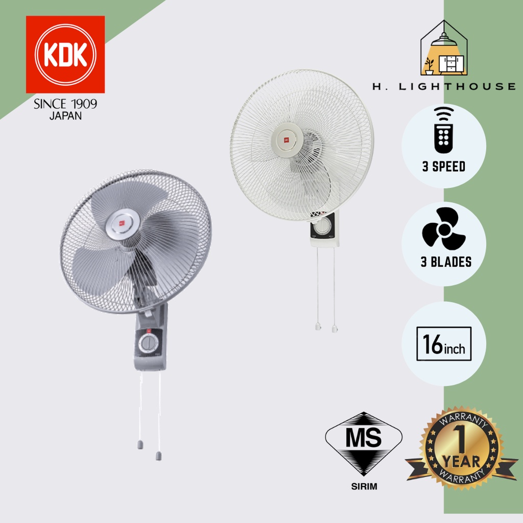 KDK ELBA Wall Fan KU408 EWMF-E1645 EWMF-E1646RC 16" 3 Blades with ...