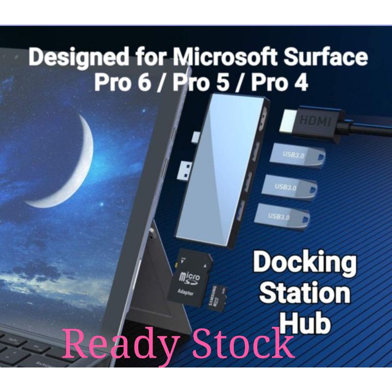 Microsoft Surface Pro 6/ Pro 5 / Pro 4 Hub Docking Station with 4K HDMI ...