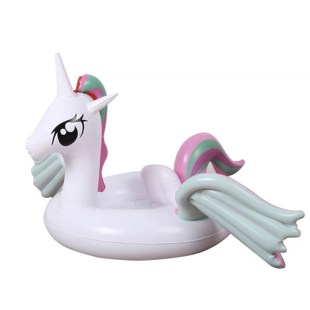 Baby Inflatable Rainbow Unicorn Pool Float Ride-On Pegasus / Horse ...