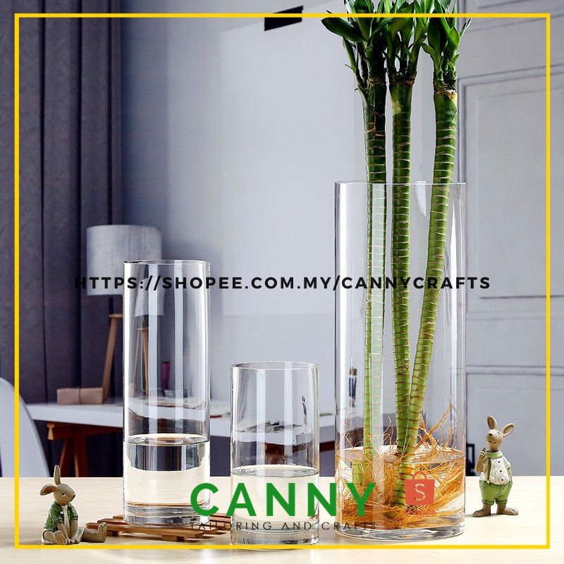 GLASS VASE CYLINDER / PASU KACA BENTUK SILINDER | Shopee Malaysia