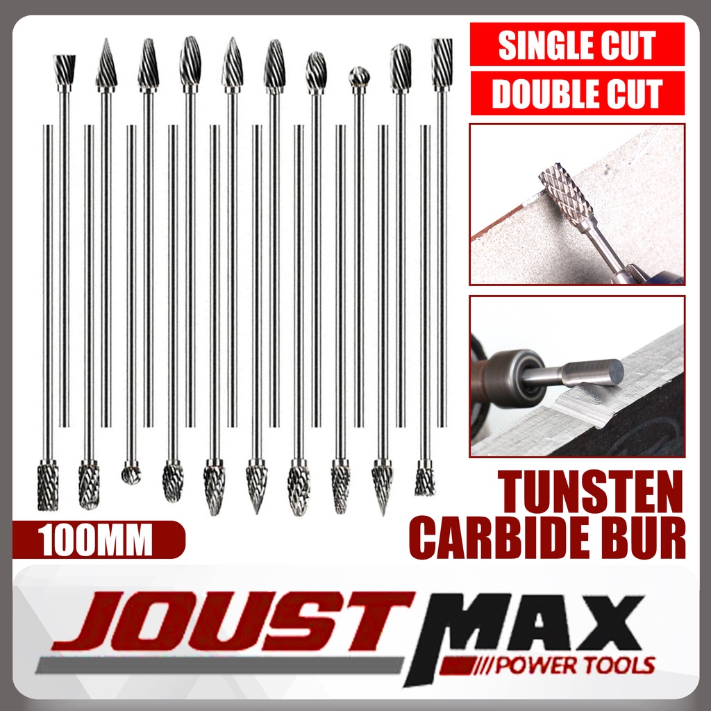 1pcs 100mm Tungsten Carbide Burr Extra Long Single Cut Double Cut ...