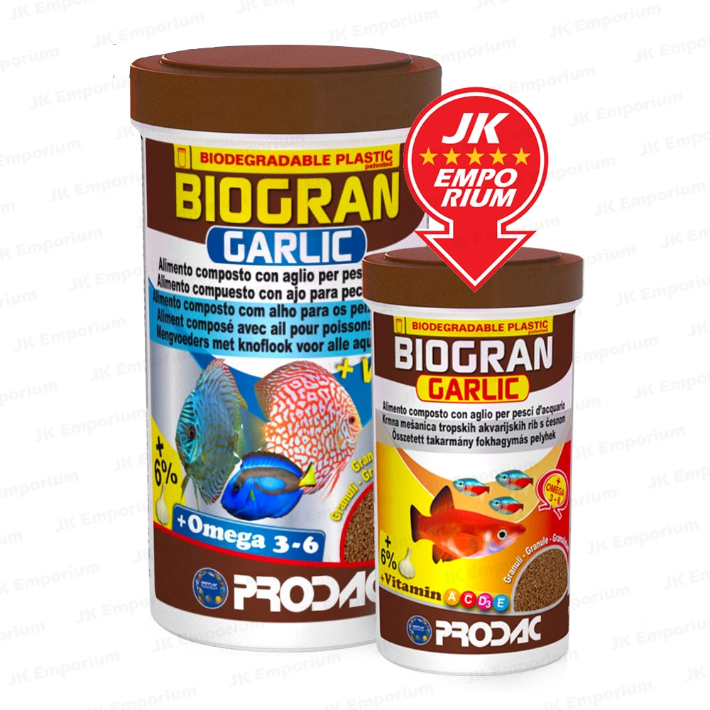 Prodac Biogran Fish Food Garlic Compound Feed With Garlic Omega Makanan ...