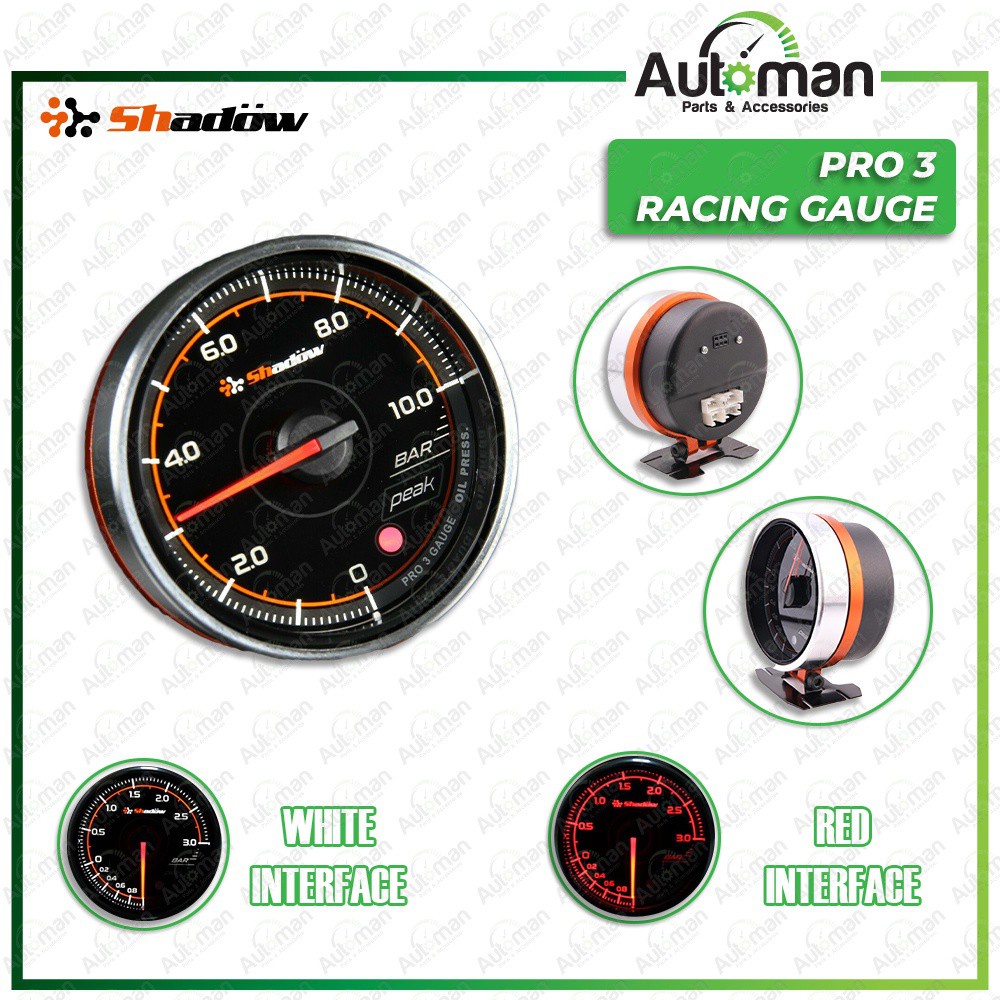 SHADOW PRO 3 PERFORMANCE ELECTRIC RACING GAUGE METER KIT BOOST EXHAUST ...