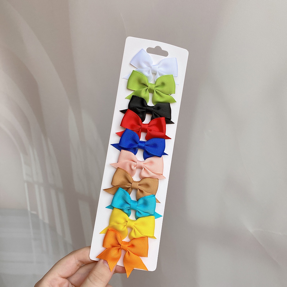 10Pcs/Set 1.9'' Solid Color Bows Hair Clips for Baby Girls Handmade ...