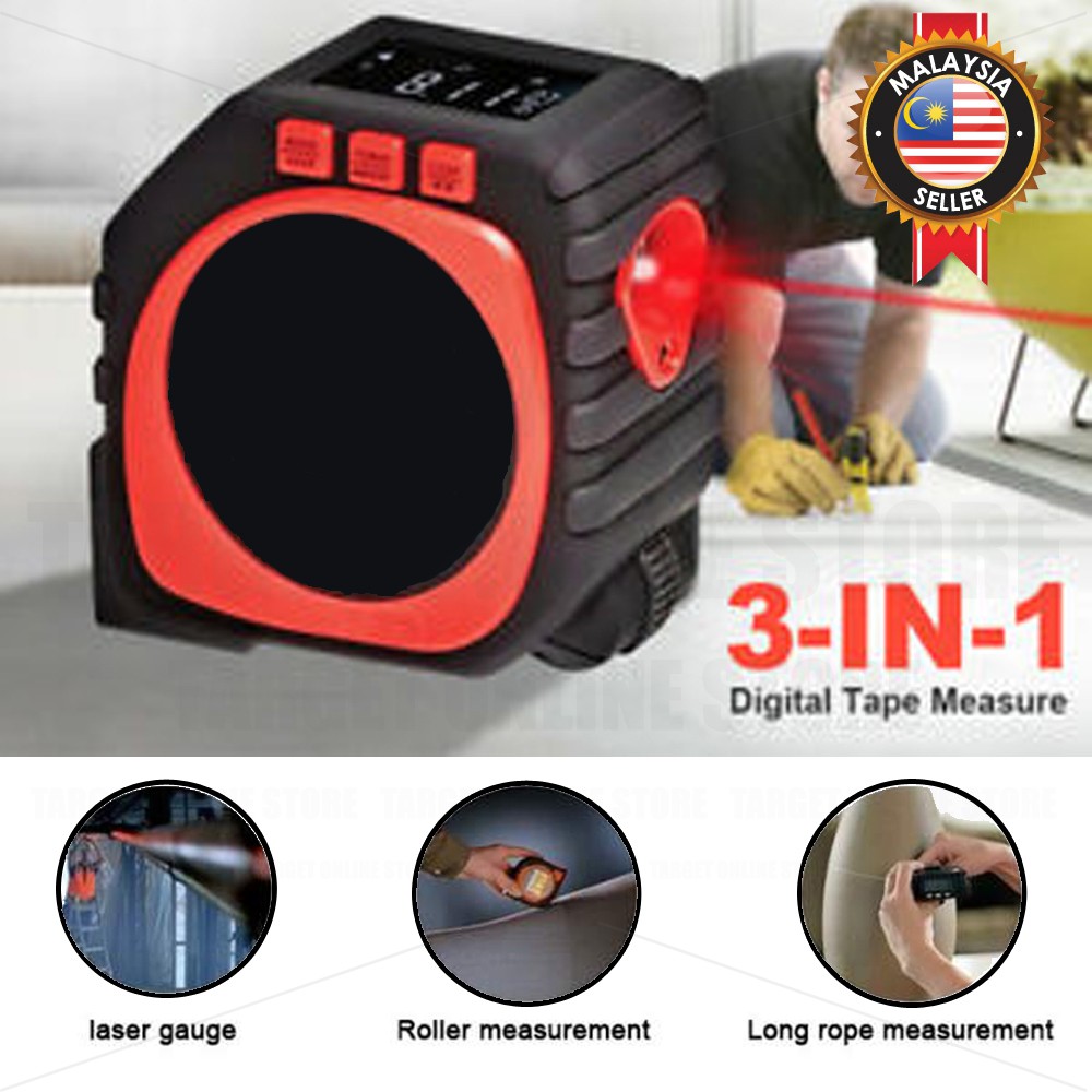 Measure Tape 3-in-1 Digital Tape Measure String, Sonic & Roller Mode ...