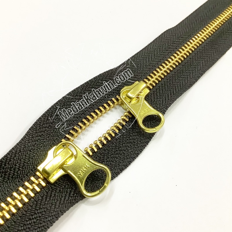 #BJ202005GC (50cm~) Zip YKK Tembaga DUA Hala #5 Coverall 2-Way Metal YKK Zipper @ 7 pilihan ...