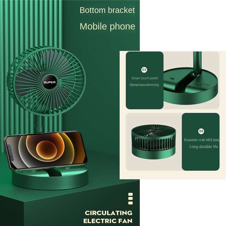 🔥🔥🔥Portable Fan Folding Table Fan Desktop Fan Rechargeable 180 degree ...