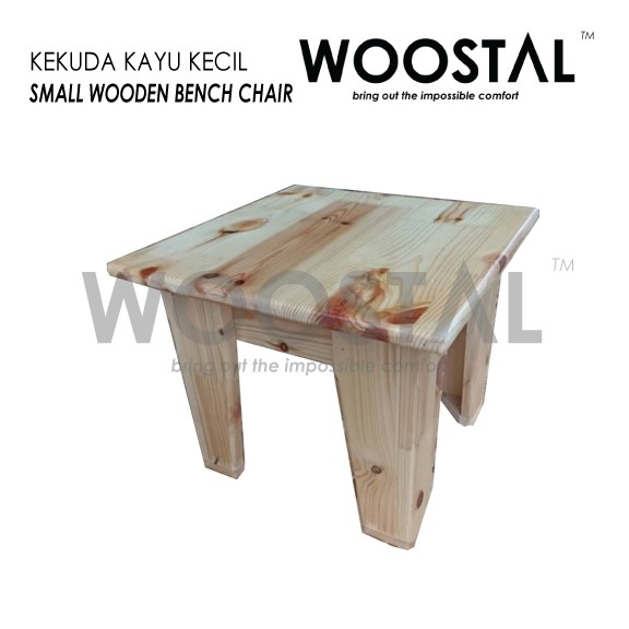 Kerusi Kecil / Kekuda Kayu Pine Kecil / Small Wooden Bench Chair ...