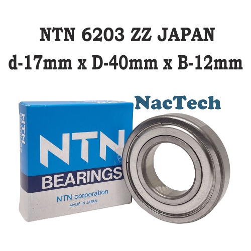 NTN 6203 ZZ ( 17 x 40 x 12 ) 100% AUTHENTIC Double Shielded Deep Groove Ball Bearings | Shopee ...