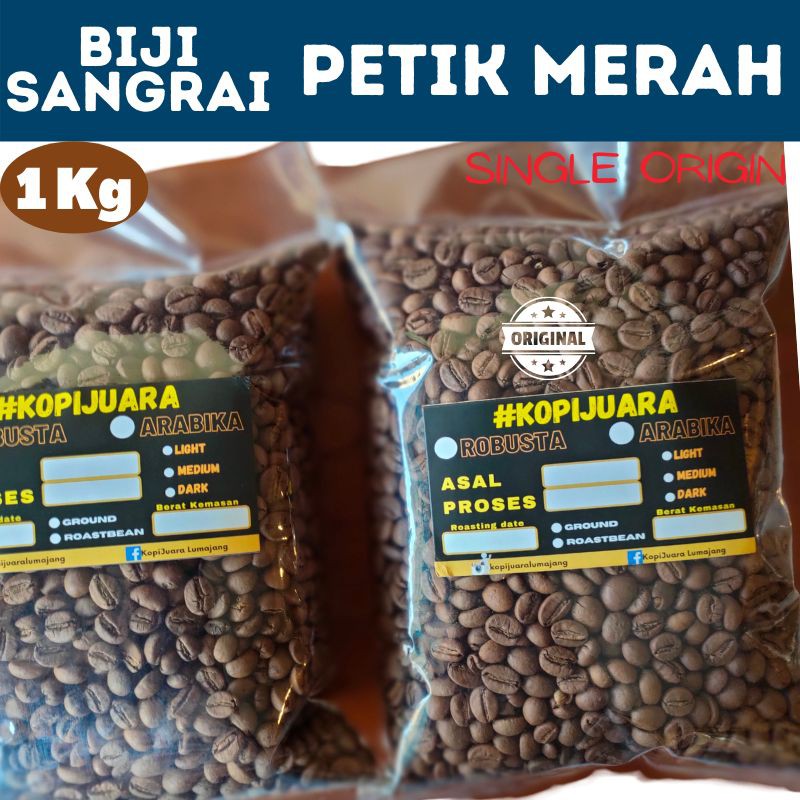 MERAH Roastbean Robusta Red Picked Coffee 1Kg Single Origin Natural ...