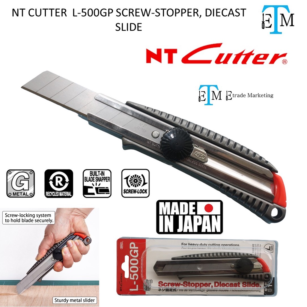 NT CUTTER L-500GP SCREW-STOPPER DIE-CAST SLIDE (MADE IN JAPAN) | Shopee ...