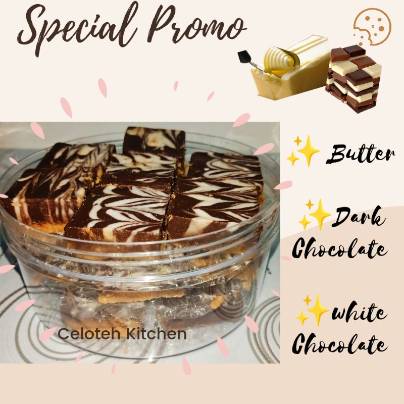 Shortbread marble cookies/Marble shortbread ( 21 PCS SEBEKAS ) | Shopee ...