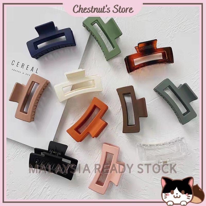 CHESTNUT'S STORE Temperament Simple Ins Large Rectangular Hair Claw ...