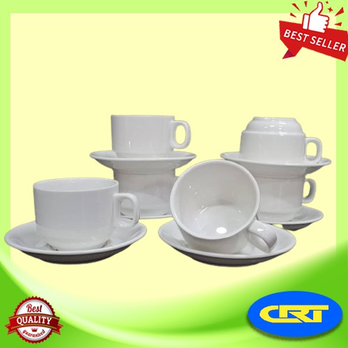 White Cup & Saucer / Cawan & Piring Kopitiam / Coffee Cup And Saucer ...