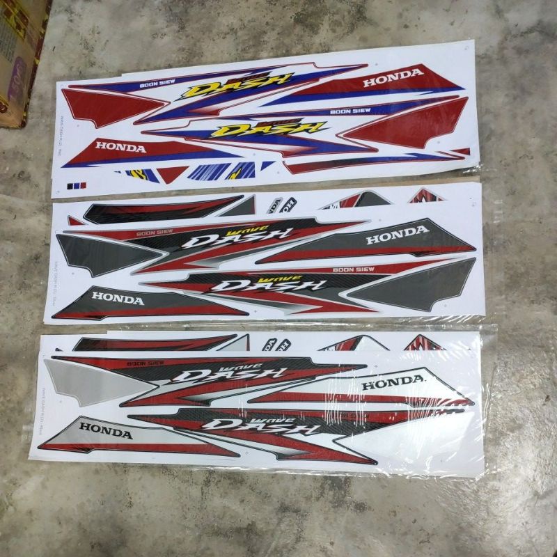 Stiker sticker body stripe cover set (2) honda wave dash R dash110 dash 110 v2 dash 2 | Shopee ...