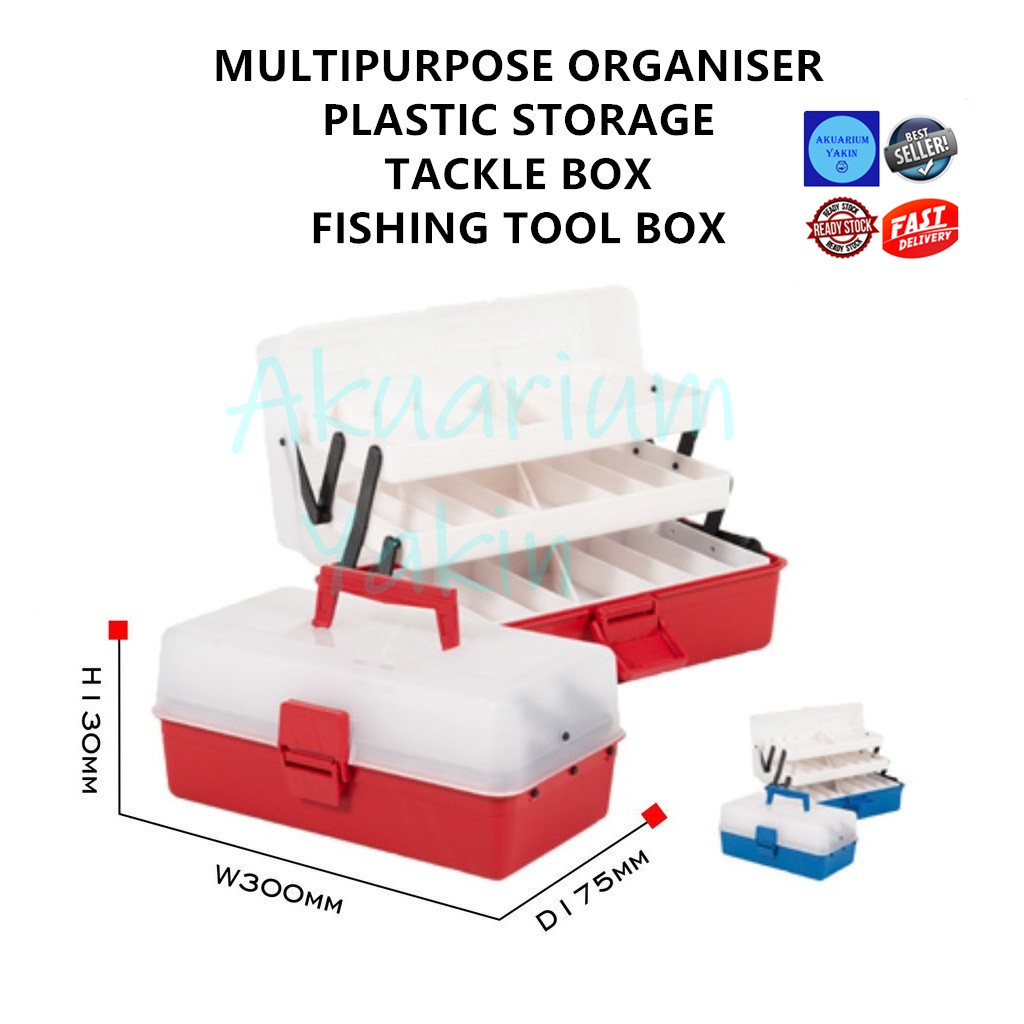 4077 MULTIPURPOSE ORGANISER PLASTIC STORAGE TACKLE BOX FISHING TOOL BOX ...